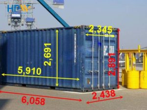 Các loại container và kích thước tiêu chuẩn của từng loại